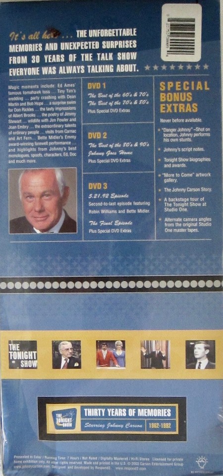 Johnny Carson The Tonight Show DVD Box Set ~ The Ultimate Collection 3 ...