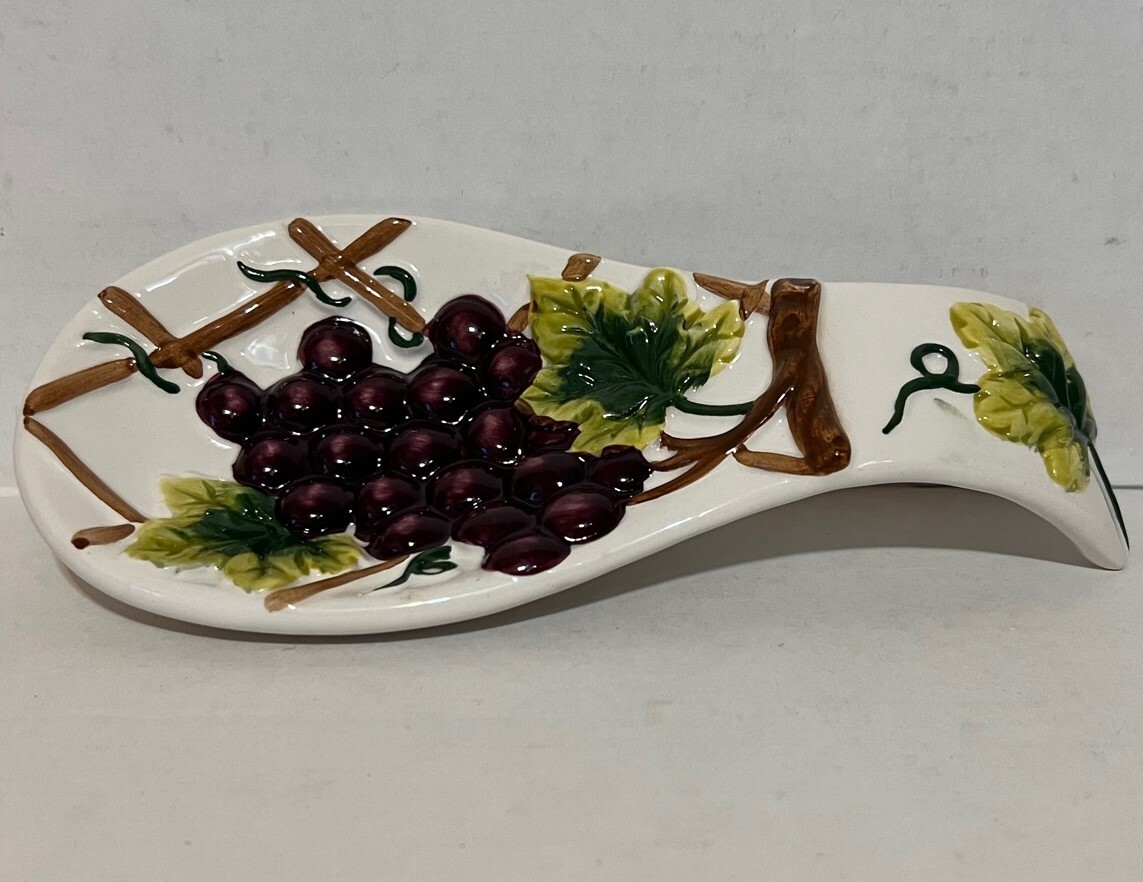 Ceramic Grape 3D Spoon Rest. | eBay