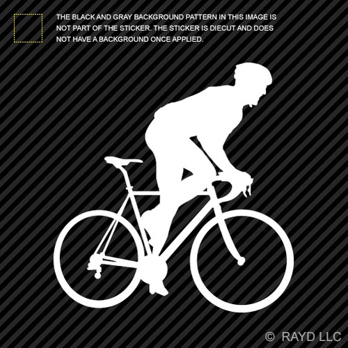 Side View Cycling Sticker Die Cut Decal road bike triathlon cyclist | eBay