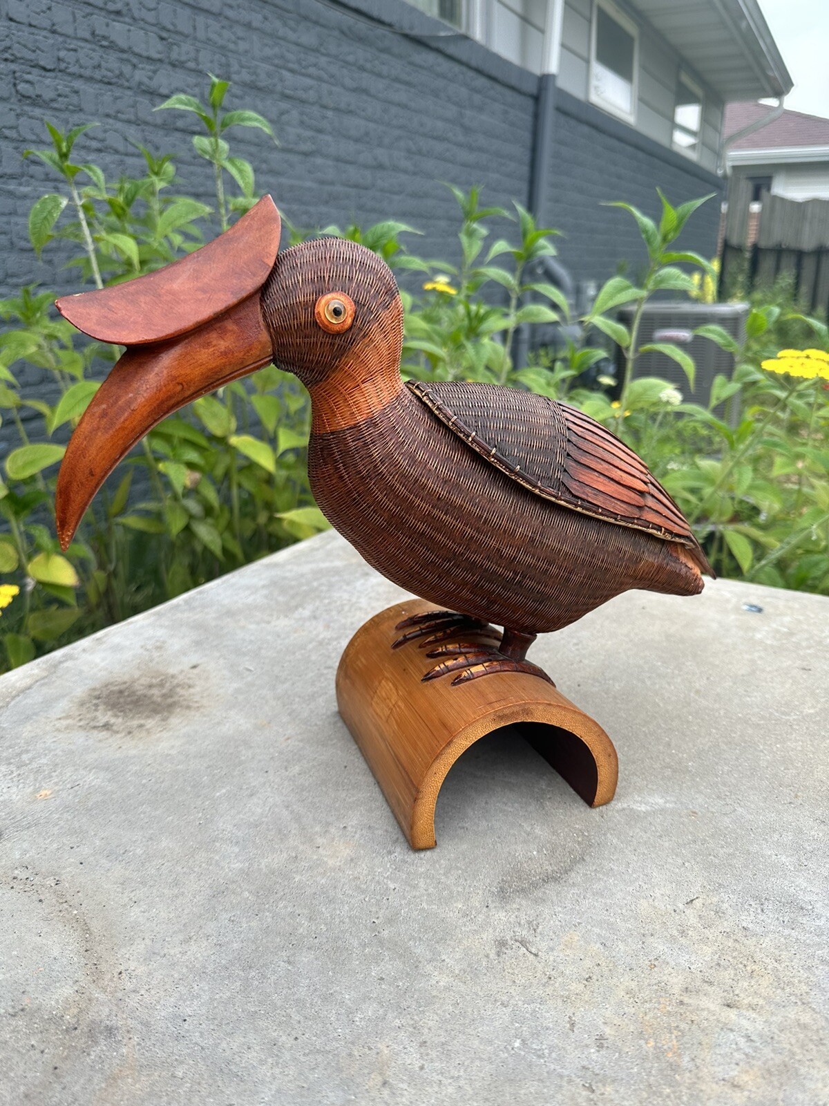 Mid Century Chinese Wicker Bamboo Toucan Bird Box | eBay