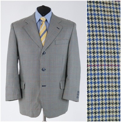 Mens Vintage Blazer 46S UK Size CANDA Check Multi Colour Wool Sport ...