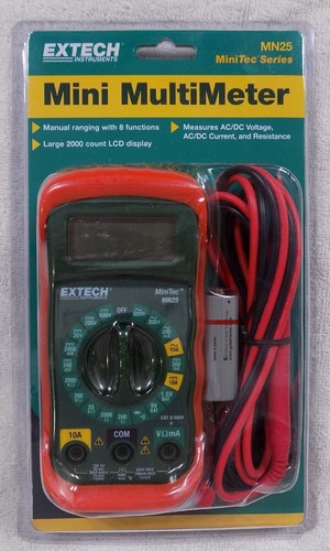 EXTECH MiniTec Multimeter w/ Leads Battery Holster * MN25 * NEW SEALED ...