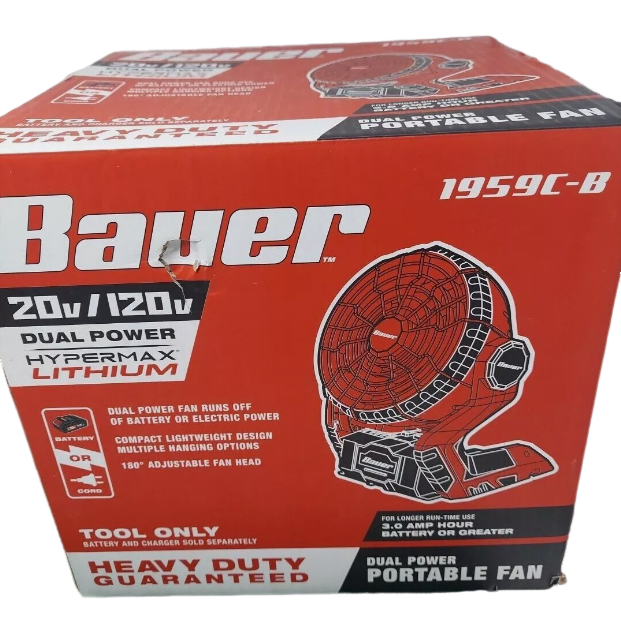 20V/120V Cordless Jobsite Fan Adjustable Portable Shop Fan Dual Power ...