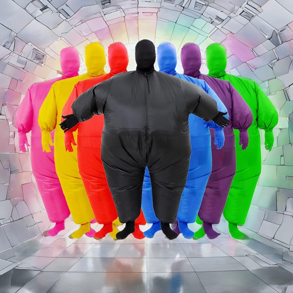 Black Inflatable Costume Full Body Suit Halloween Christmas Costumes ...