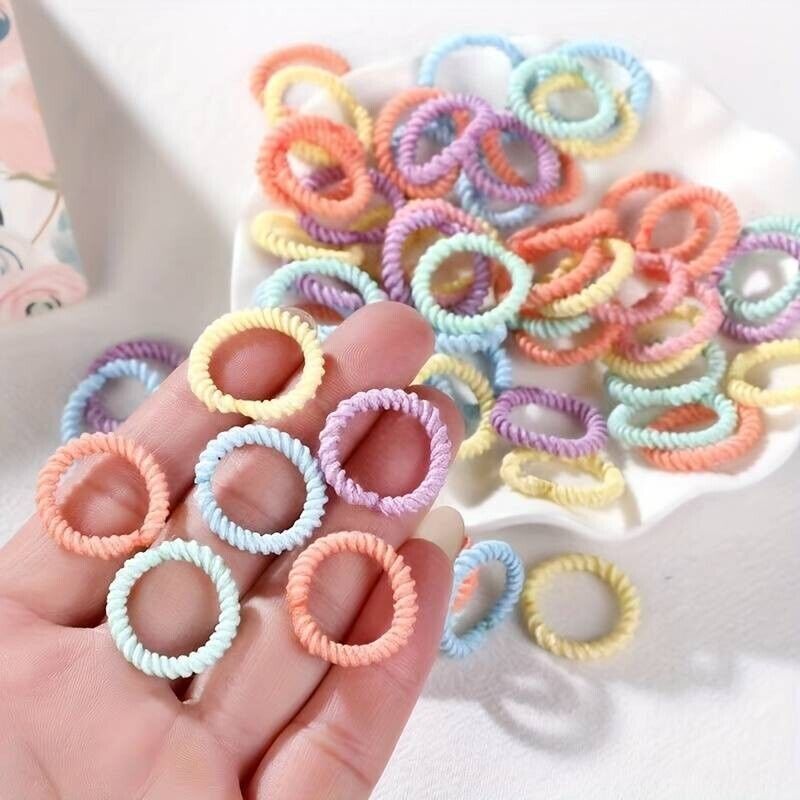 50 NEW STRONG MINI SMALL HAIR ELASTICS BOBBLES BANDS KIDS HAIR TIE ...