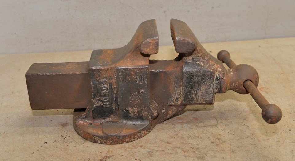 Antique Reed Mfg 204 vise 40 lb 4" Jaw machinist knife maker bench tool ...