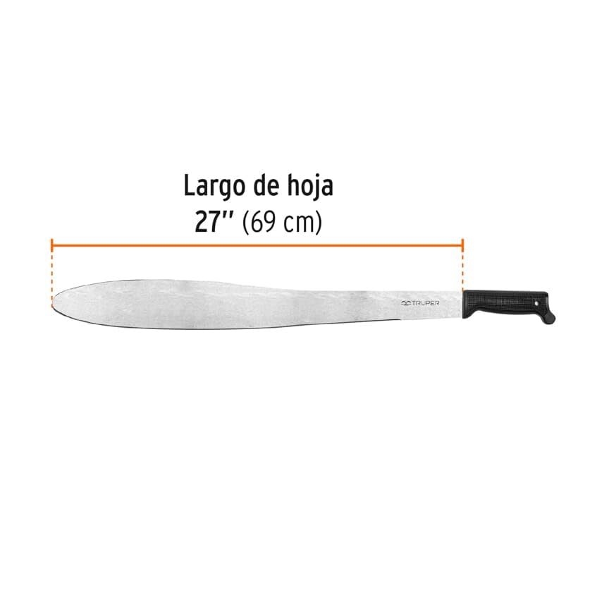 Truper T-1173-27B Machete Caguayano 27" injected black handle for sale ...