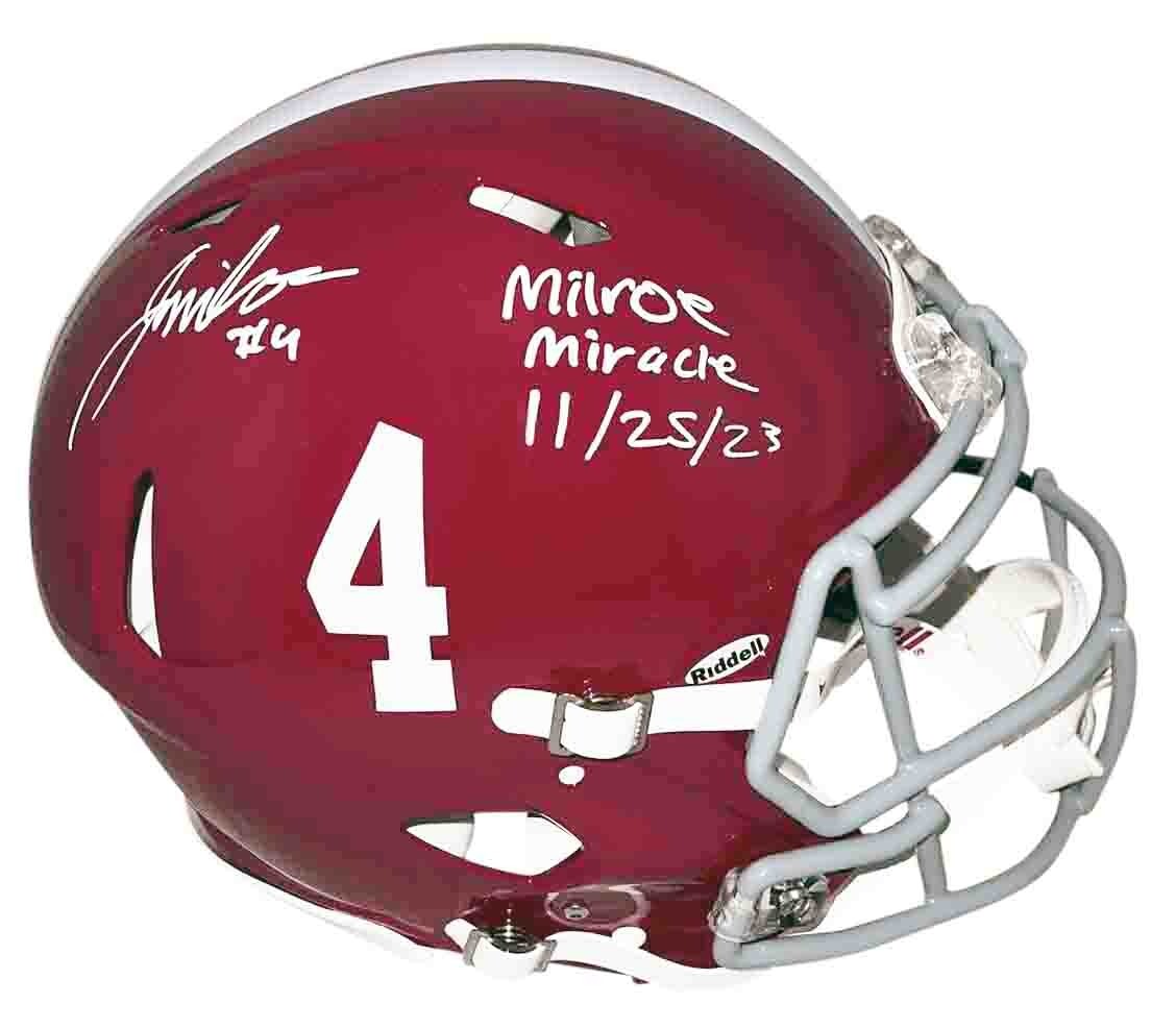 JALEN MILROE SIGNED ALABAMA CRIMSON TIDE AUTHENTIC SPEED HELMET ...