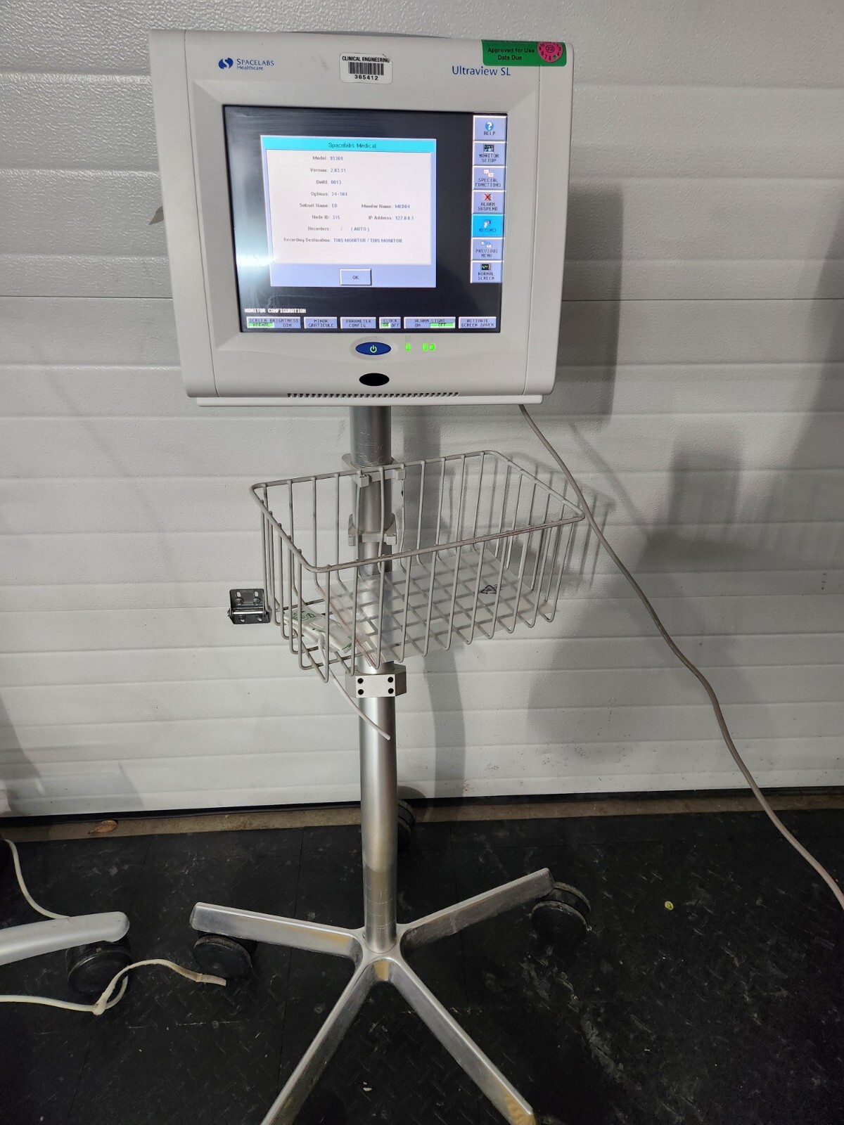 Spacelabs Healthcare Ultraview SL 91369 Monitor With Stand /Cart | eBay