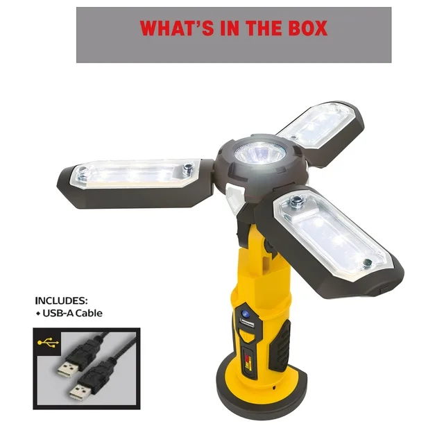 EverStart 600 Lumen LED Portable Folding Work Light w/ Magnetic Base ...