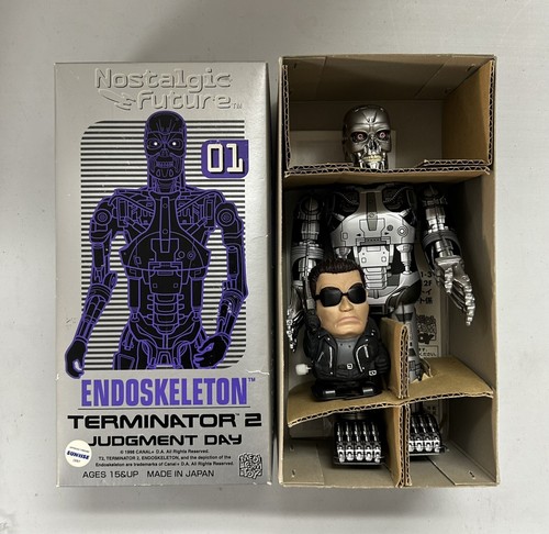 Terminator 2 Endoskeleton Wind-Up Japanese Tin Toy w/ Mini T-800 by ...