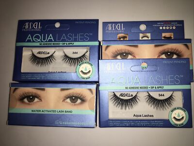Ardell Aqua Lashes False Faux Eyelashes 344 Water Activated Lash Band 4 ...