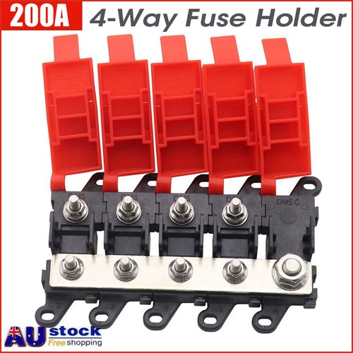 Distribution Block 1 in 4 out 4-way Fuse Holder 200A Multi-pole Fuse ...