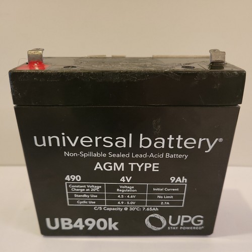 UPG Universal Battery AGM Type UB490K 4V 9Ah Non- Spillable Sealed Lead ...