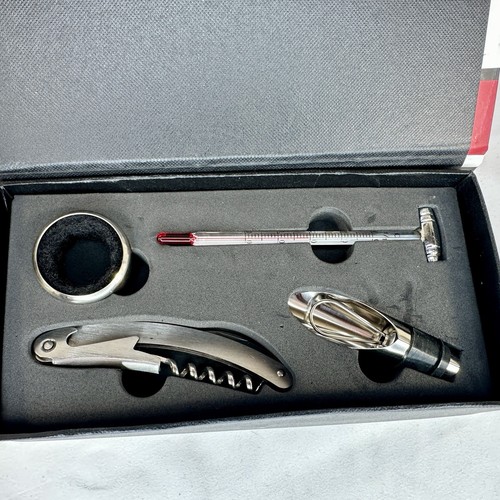 4 Piece Wine Accessory Kit Stainless Used | eBay