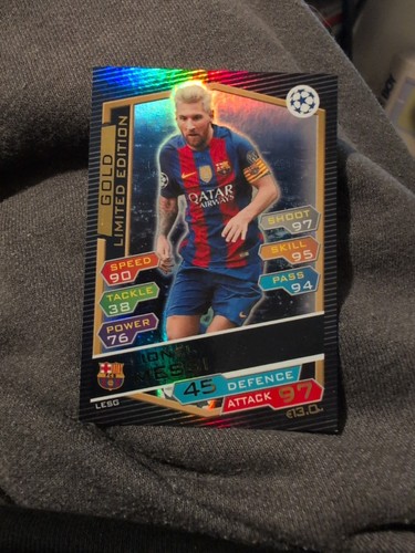 Lionel Messi 2016/17 Topps Match Attax Gold Limited Edition Barcelona ...