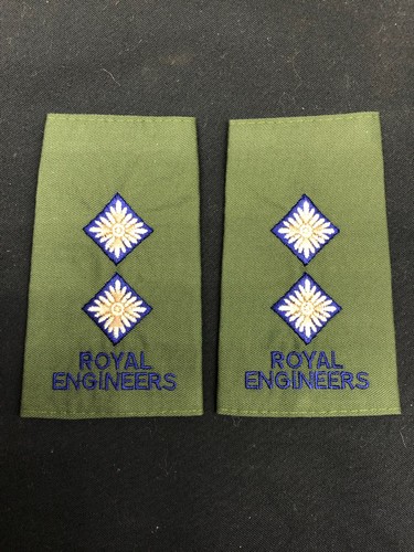 Genuine British Army Royal Engineers Rank Slides, Olive Green, (Lt) | eBay