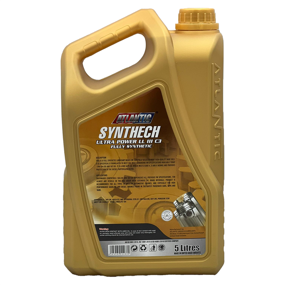 5w30 Longlife VW 504/507 5w-30 Fully Synthetic Engine Oil - 5L ATLANTIC ...