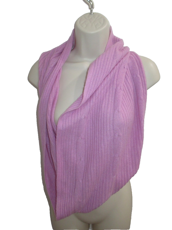 Martha Stewart 100% Cashmere Pink/Purple Knit Infinity Scarf 14 x 26 in ...