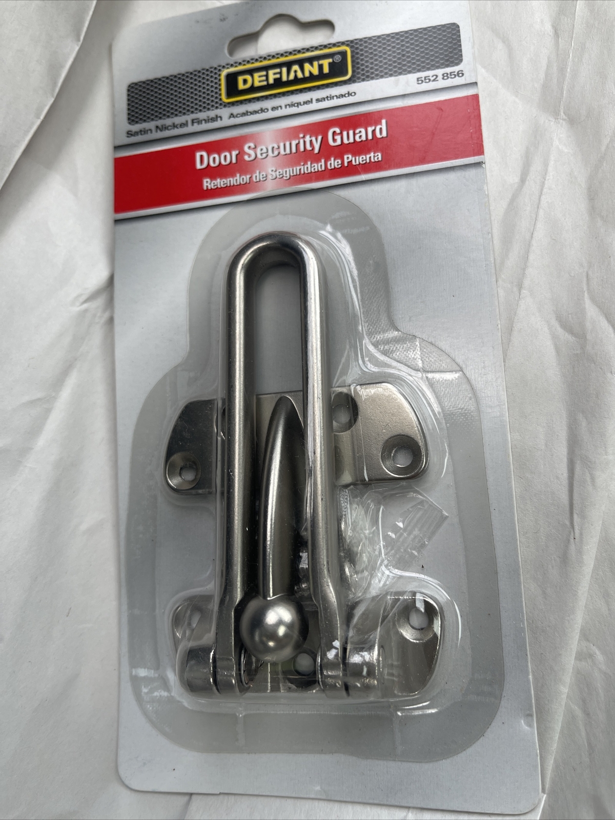 DEFIANT Door Security Guard Unique Locking Satin Nickel Finish Model ...