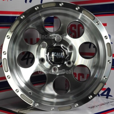 16x10 6x139.7 6x5.5 -27 OFFSET SCALE 4x4 S52 MACHINE SILVER 8 HOLE ...
