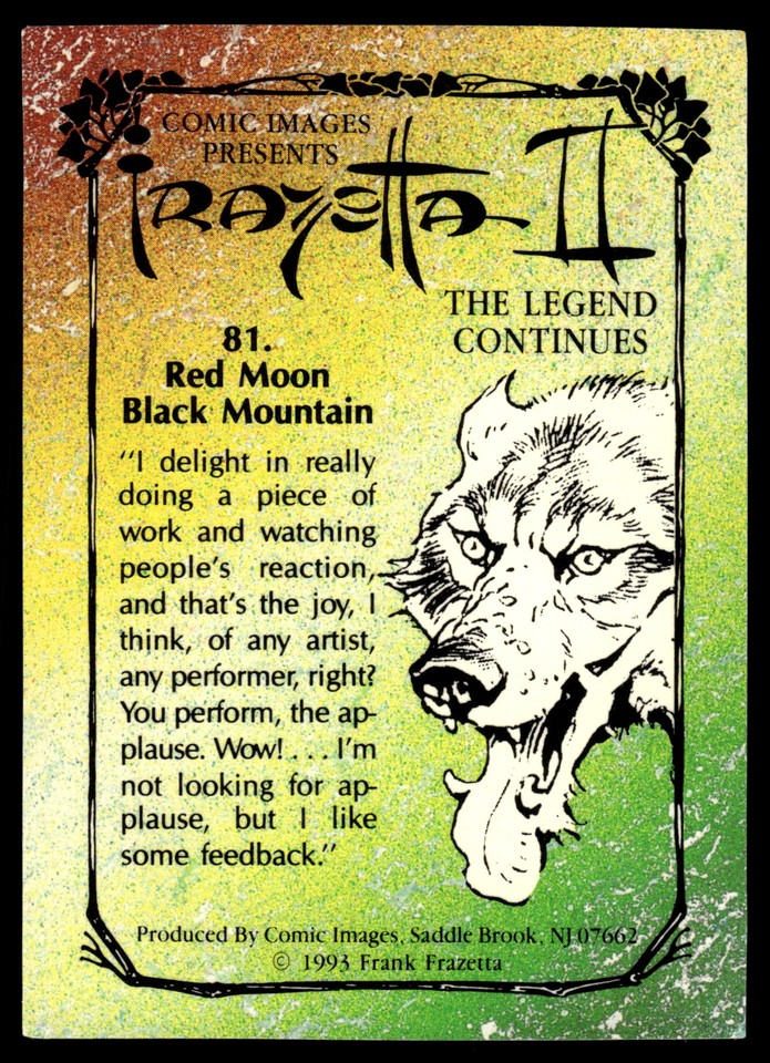 Frank Frazetta Fantasy Art Exotic Sexy Pin Up Card Red Moon Black ...
