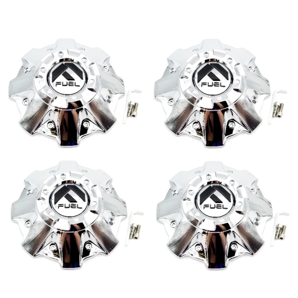 Set of 4 Fuel Offroad Chrome Center Cap 5/6/8Lug for D573 D530 D516 ...