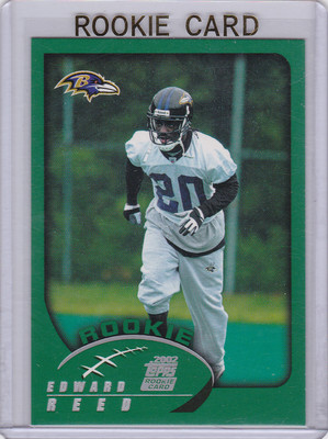 ED REED ROOKIE CARD 2002 Topps Football RC RAVENS Baltimore THE U Miami ...