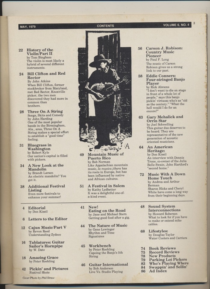 Pickin' Magazine Vol. 06 # 04 May 1979 Bill Clifton Red Rector ...