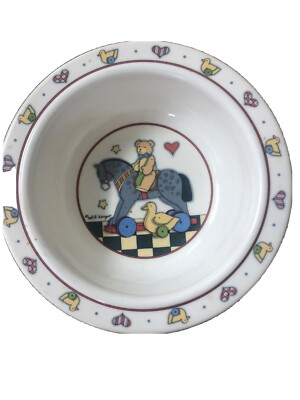 Vintage Kibouki Bowl Susan Winget Design Teddy On Rocking Horse | eBay