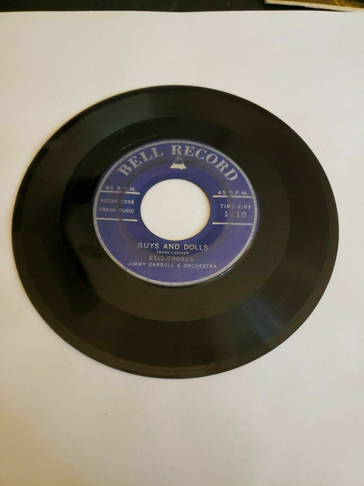 Jimmy Carroll and Orchestra - Guys and Dolls- Bell (45RPM 7” Single ...