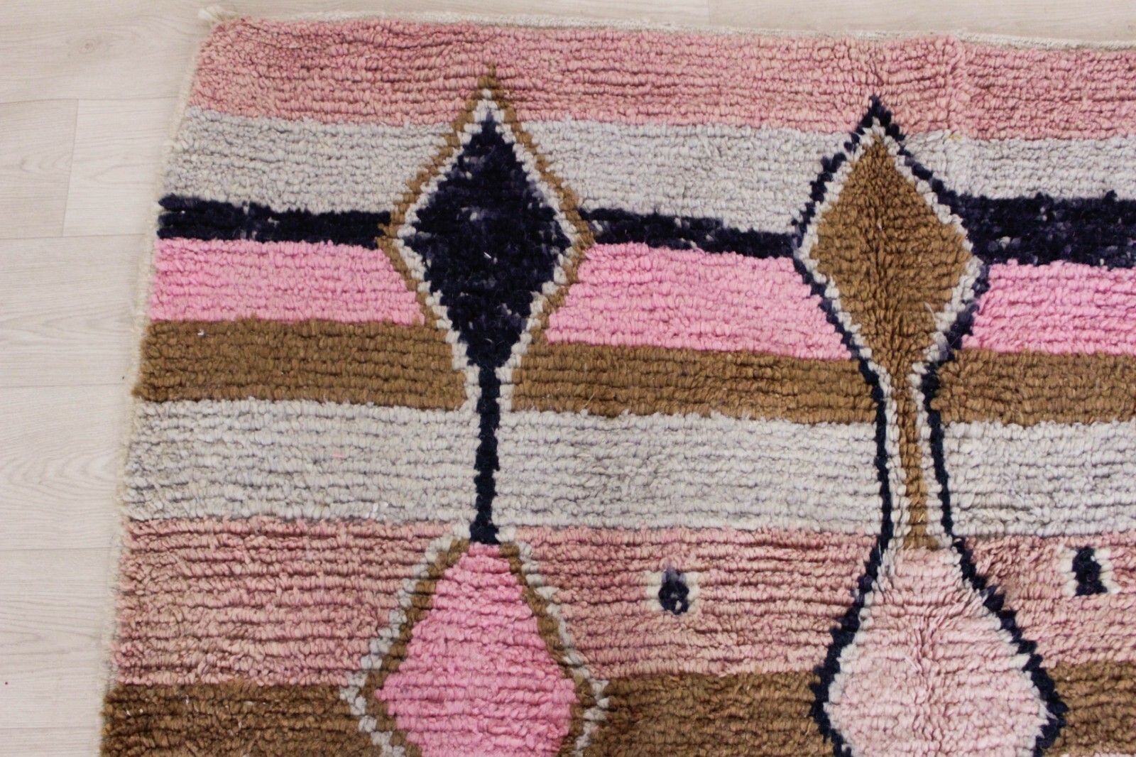 Handmade Boujaad Moroccan Rug 5'x8' Abstract Berber Multicolor Wool ...