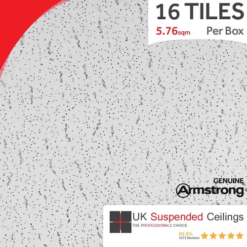 16 Armstrong Tatra Suspended Ceiling Tiles 595x595mm Square Edge ...