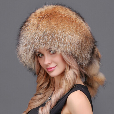 Luxury Raccoon Hide Skin Fur Shapka Ushanka Hat Pelt Fluffy Hat for ...