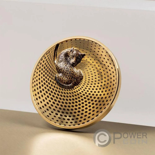 LEOPARD Camouflage of Nature Gilded 5 Oz Silber Münze 20$ Palau 2024 ...