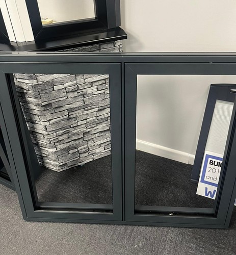 NEW aluminium flush casement windows. Anthracite grey RAL 7016, satin ...