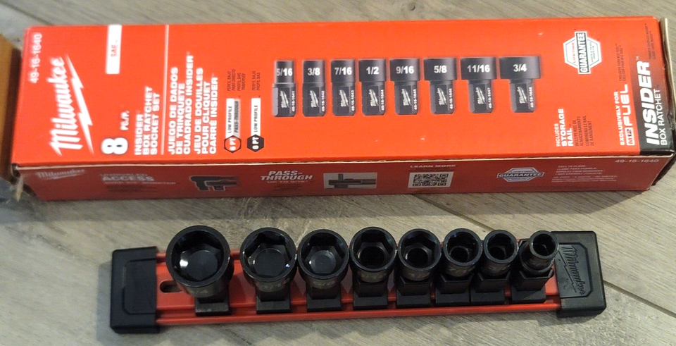Milwaukee Insider Ratchet 8pc SAE Socket Set fits #3050-20 #49-16-1640 ...