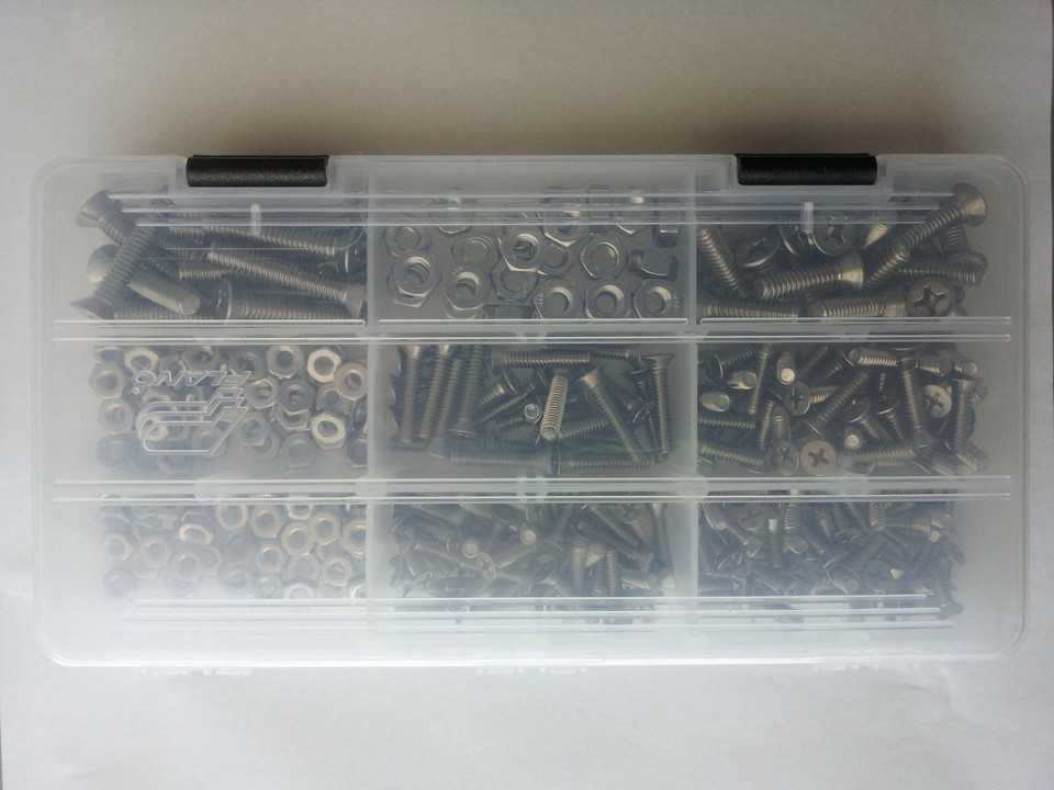 Assorted Stainless Steel Fastener Kit: Flat Head Machine Screws and ...