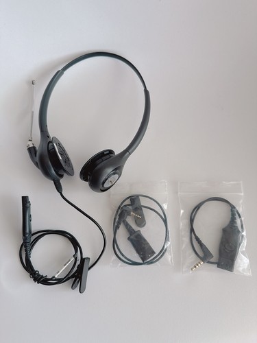 Plantronics HH91-68 HW261 HH9168 Headset Wired QD and 3.5mm TRRS 2.5mm ...