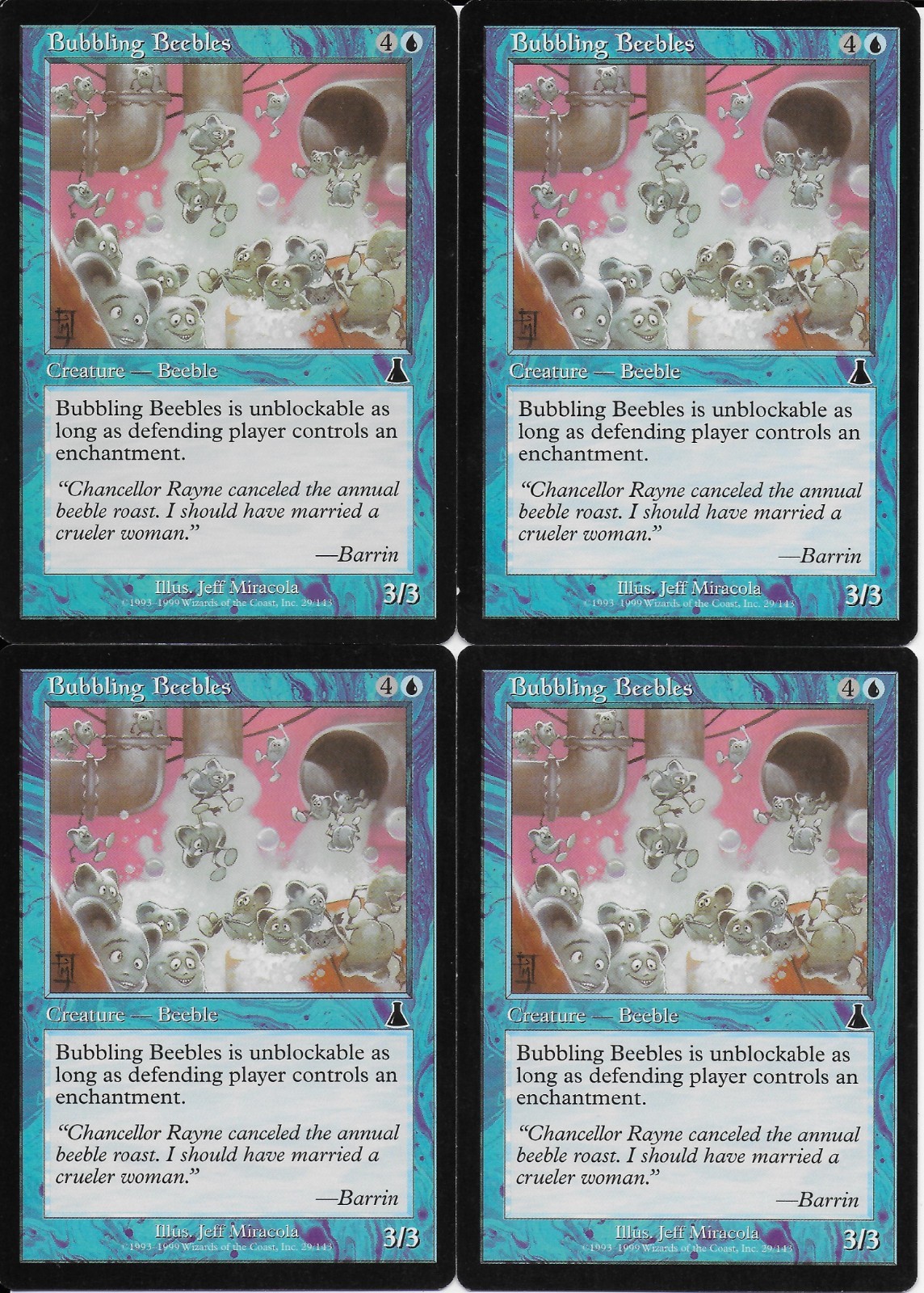 MTG: BUBBLING BEEBLES Urza's Destiny COMMON; played, Excellent ...