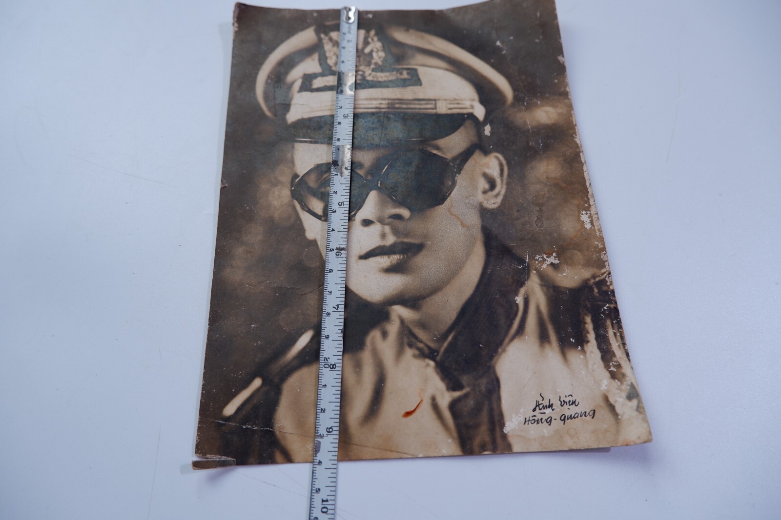 VINTAGE SOUTH VIETNAM ARMY ARVN OFFICER KEPPI HAT UNIFORM PORTRAIT ...