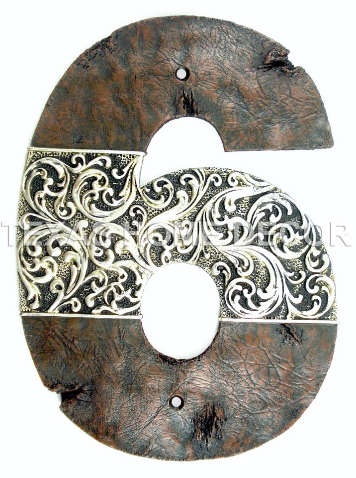 Western House Address Numbers Rustic Silver Floral Design Home Decor ...