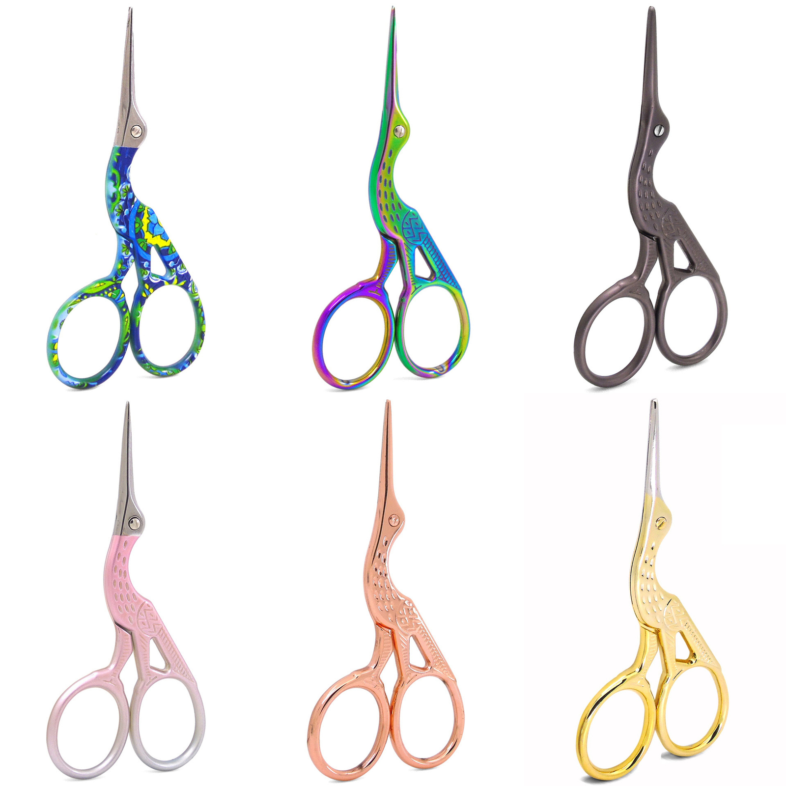 1pc Vintage Colorful Stork Crane Scissors Antique Cutter Sewing Tool ...