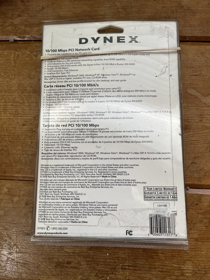 DYNEX BestBuy, 10/100 Mbps PCI network Card, new in box, | eBay