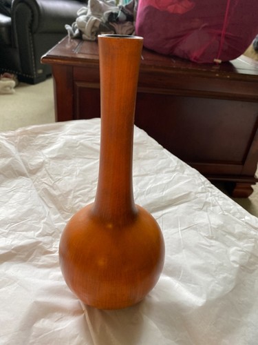 Royal Haggar Vintage 10 inch Orange Ceramic Vase. | eBay