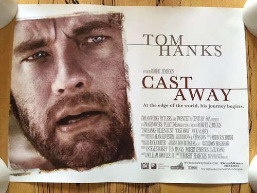 CAST AWAY (2000) Original Movie Poster - Tom Hanks, Helen Hunt, Robert ...
