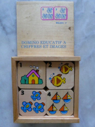 Memory 20 dominos bois éducatif à chiffres et images | eBay