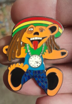 Rasta Bear Hippie Festival Staff Lapel Hat Pin 420 Stoner Wook Deadhead ...