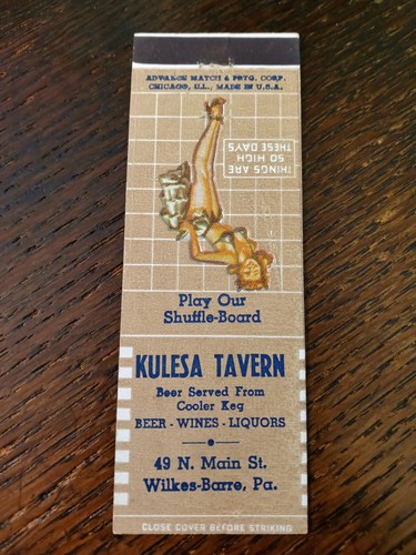 Vintage Matchbook: Kulesa Tavern, Wilkes-Barre, PA | eBay