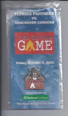 2000 Vancouver VS.PANTHERS LAPEL HAT PIN BACK BUTTON Florida Panthers ...